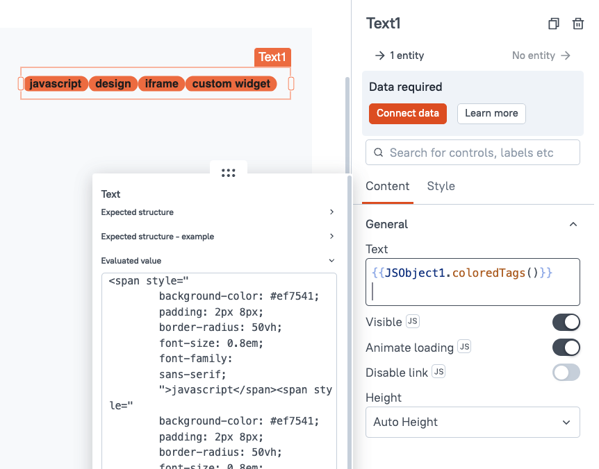 Javascript Colored Tags Generator | Appsmith Community Portal